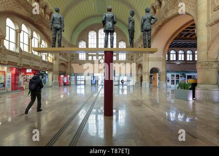 France, Moselle, Metz, Metz-Ville train station inaugurated in 1908 ...