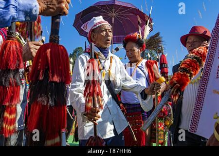 India, Arunachal Pradesh, Khonsa, the Chalo Loku festival of the Nokte ...