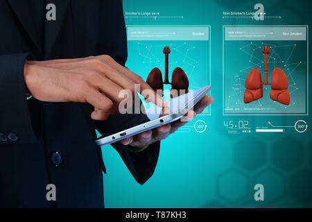 Human lungs on tablet computer Stock Photo - Alamy