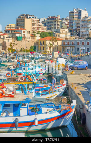 Ships in the port of Heraklion, Crete Stock Photo - Alamy