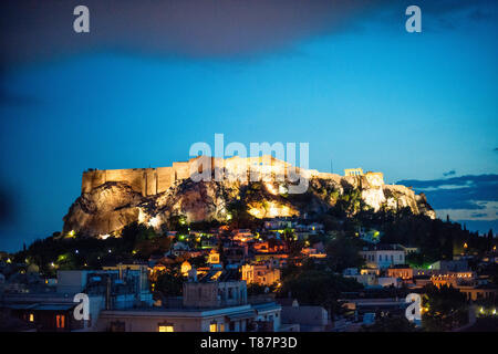 Acropolis Hill Including the Parthenon and other Structures Stock Photo ...