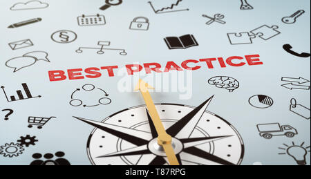 Compass for best choice of business development direction Stock Photo ...