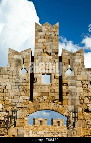 Muralla medieval, Ciudad de Rodas, Isla de Rodas, Dodecaneso, Grecia ...
