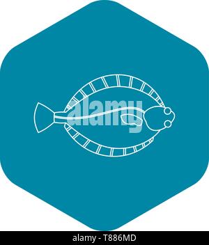 Flatfish icon, outline style Stock Vector Image & Art - Alamy