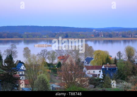 Lake voyage with a ferry in Werder/Havel, Potsdam, Brandenburg, Germany ...