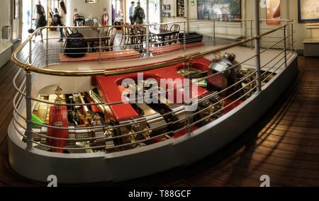 Interior workings of a paddle-steamer on Lake Liucerne, Switzerland ...