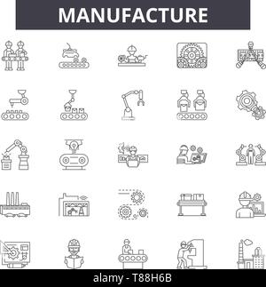 Automotive industry linear icons set. Automobiles, Vehicles, Cars ...