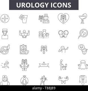 Urology line vector icons and signs. health, medicine, medical, doctor ...