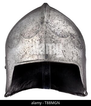 An Italian tailed sallet circa 1450-70. With one-piece skull, medial ...