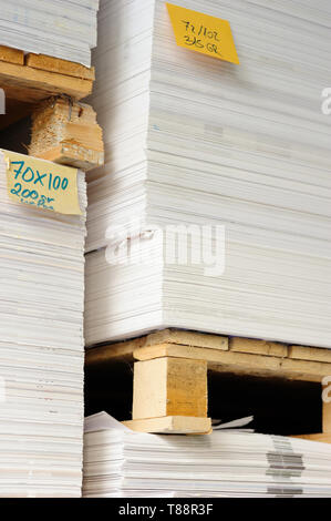 pallet of cardboard printed offset Stock Photo - Alamy