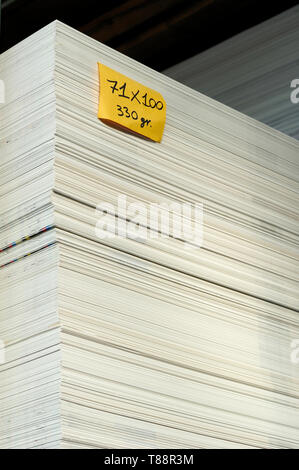 Pallet of cardboard printed offset Stock Photo - Alamy