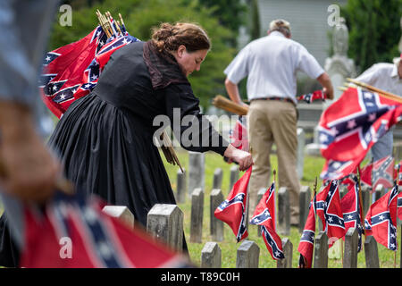 Charleston, USA. 11th May, 2019. Confederate battle flags mark the ...