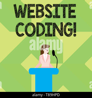 Writing note showing Website Coding. Business concept for system of ...