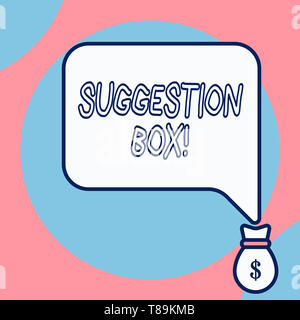 Word writing text Suggestion Box. Business photo showcasing container ...