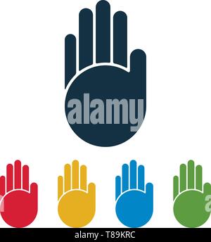 Silhouette of a saluting human hand. Palm of a hand isolated on white ...