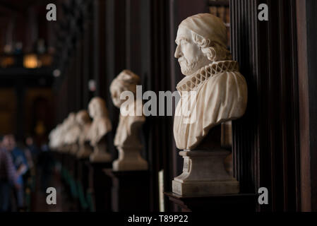 Sculpture of Archbishop James Ussher, The Long Room, Trinity College ...