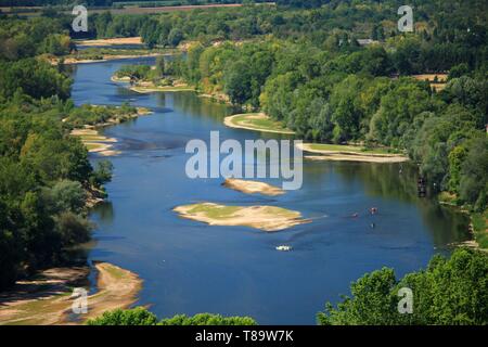 France, Nievre, Nevers, The city of Nevers seen from the top of the ...