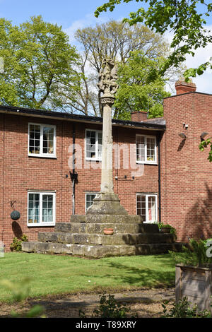 An ancient carved cross in the grounds of the Church of St Feock, Feock ...