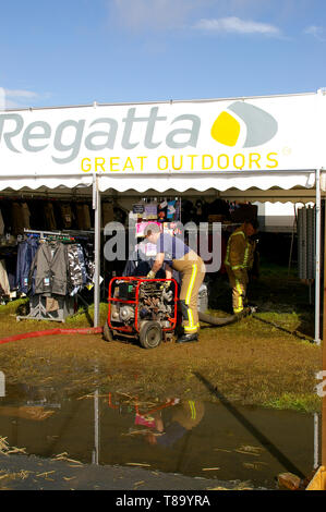Fire service pumping out flooded cellar using AWG Ejector pump Stock ...