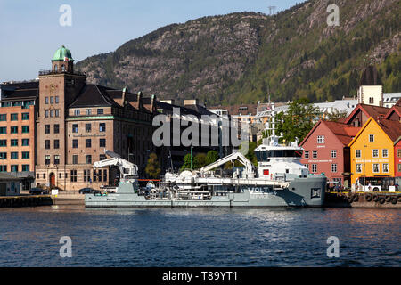Utility vessel Volt Processor in the port of Bergen, Norway Stock Photo ...