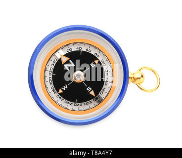 Modern compass on white background Stock Photo - Alamy