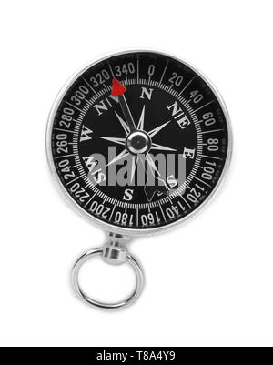 Modern compass on white background Stock Photo - Alamy