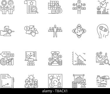Benchmarketing line vector icons and signs. Competitor, Analysis ...