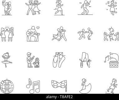 Ballet dancing line icons collection. Graceful, Poised, Elegance ...