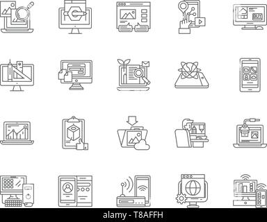 Data visualization outline icons collection. Data, Visualization, Chart, Graph, Map, Plot ...