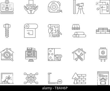 Estate planning line icons signs set. Design collection of Wills ...