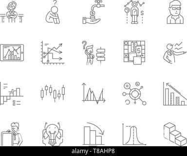 Failure analysis line icons, signs set, vector. Failure analysis ...