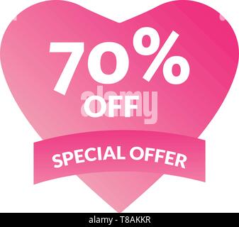 Trendy flat advertising with red 70 percent discount flat badge for ...