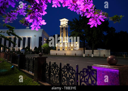 Exterior of the Tashkent chimes tower constructed in 1947 ...