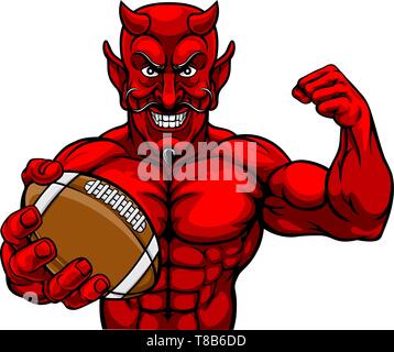 Devil American Football Sports Mascot Cartoon Stock Vector Image & Art ...