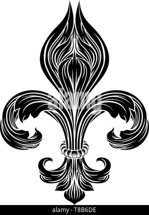 Fleur de lis. Medieval heraldry decoration - Vector Stock Vector Image ...