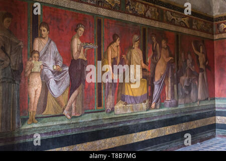 Roman frescoes at Villa of the Mysteries, Pompeii, UNESCO World ...