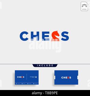 chess logo type vector design illustration, typography logo for chess ...