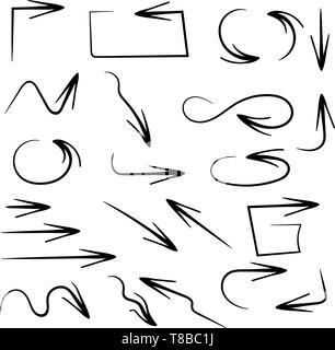 Hand drawn filigree arrows. Black set Stock Vector Image & Art - Alamy