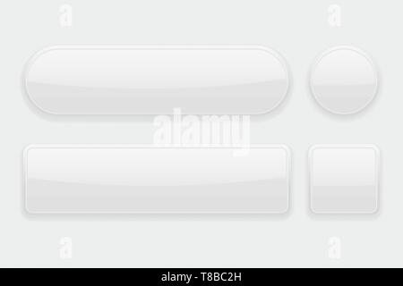 Collection of white plastic interface buttons Stock Vector Image & Art ...