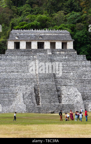 Temple of inscriptions maya pyramid, Palenque, Chiapas, Mexico Stock ...