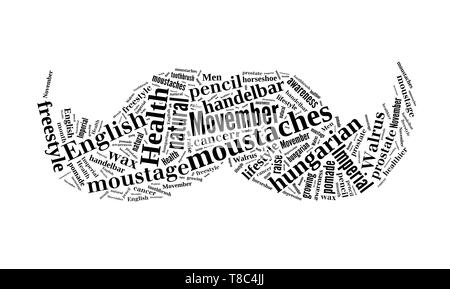 Moustaches shaped word cloud made of names for moustaches styles ...