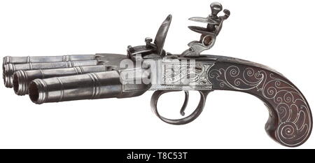 A pair of English flintlock pistols by the London gunsmiths Lacy ...