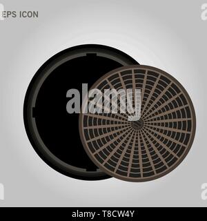 Open manhole icon. Isometric of Open manhole vector icon for web design ...