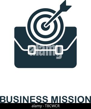 Linear vector icons of mission, vision and values as company growth ...