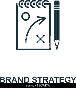 Brand building line icons collection. Positioning, Identity ...