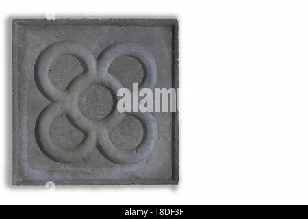 Barcelona pavement tiles with a flower, panot slabs with symbol texture ...