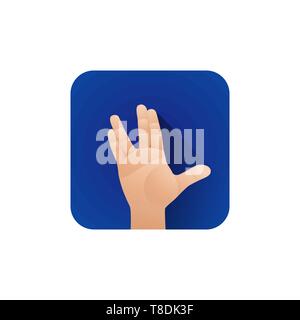 vector symbolic spread fingers male palm hand welcome hello spok ...