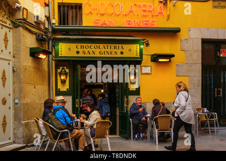Chocolateria San Gines restaurant famous for Churros with chocolate, in ...