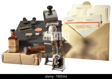 Adolf Hitler - various stamps and seals Round brass stamp with ...