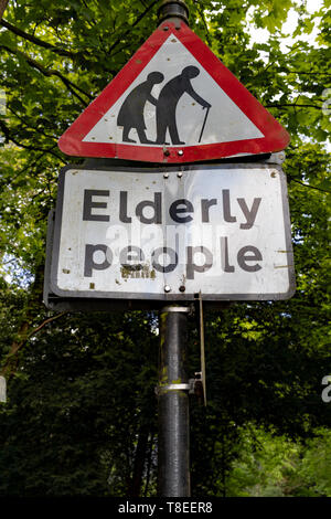 Slow Down Elderly People sign Stock Photo - Alamy